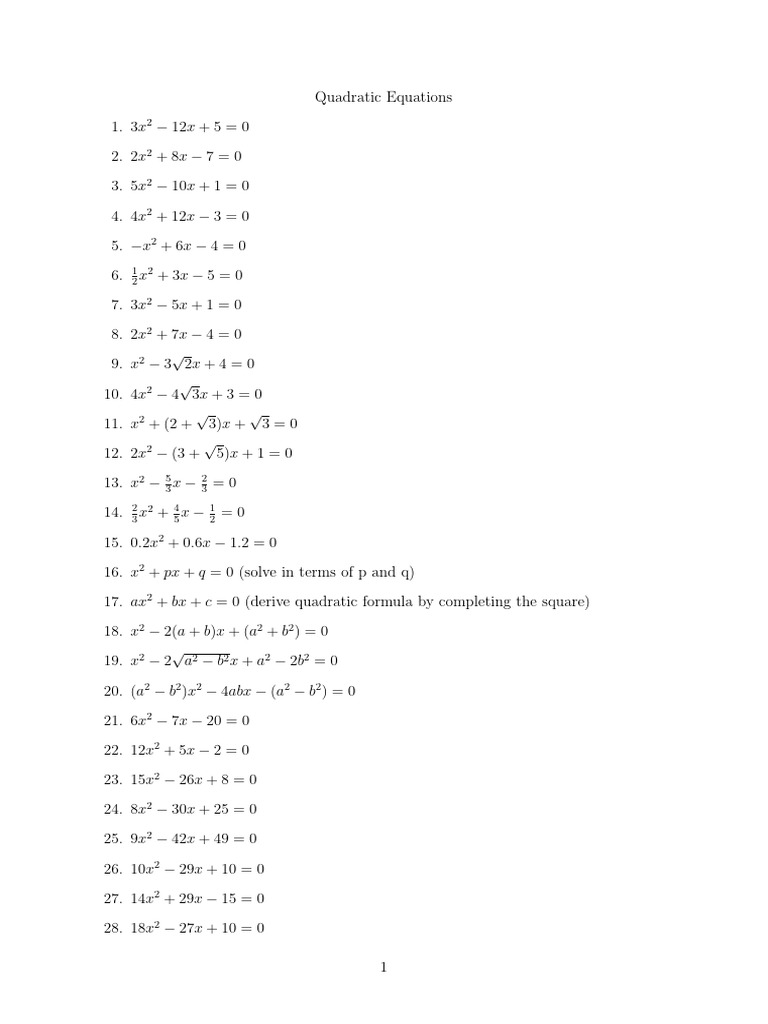 Solving Quadratic Equations Guide | PDF