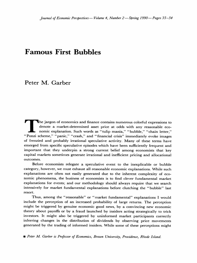 Analyzing Famous Economic Bubbles | PDF | Economic Bubble | Economies