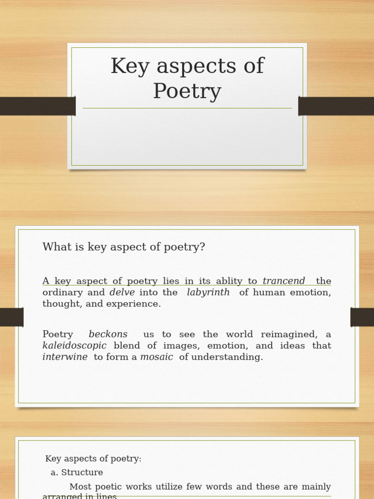 Key Aspects of Poetry - 123039 | PDF