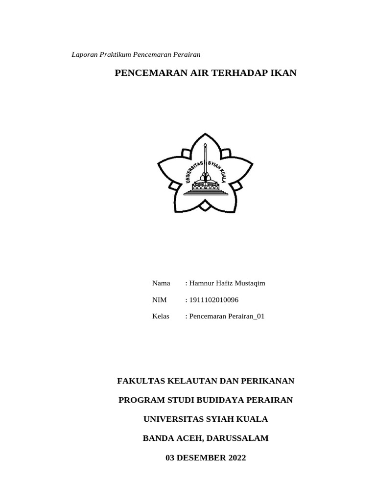 Laporan Praktikum Pencemaran Perairan | PDF