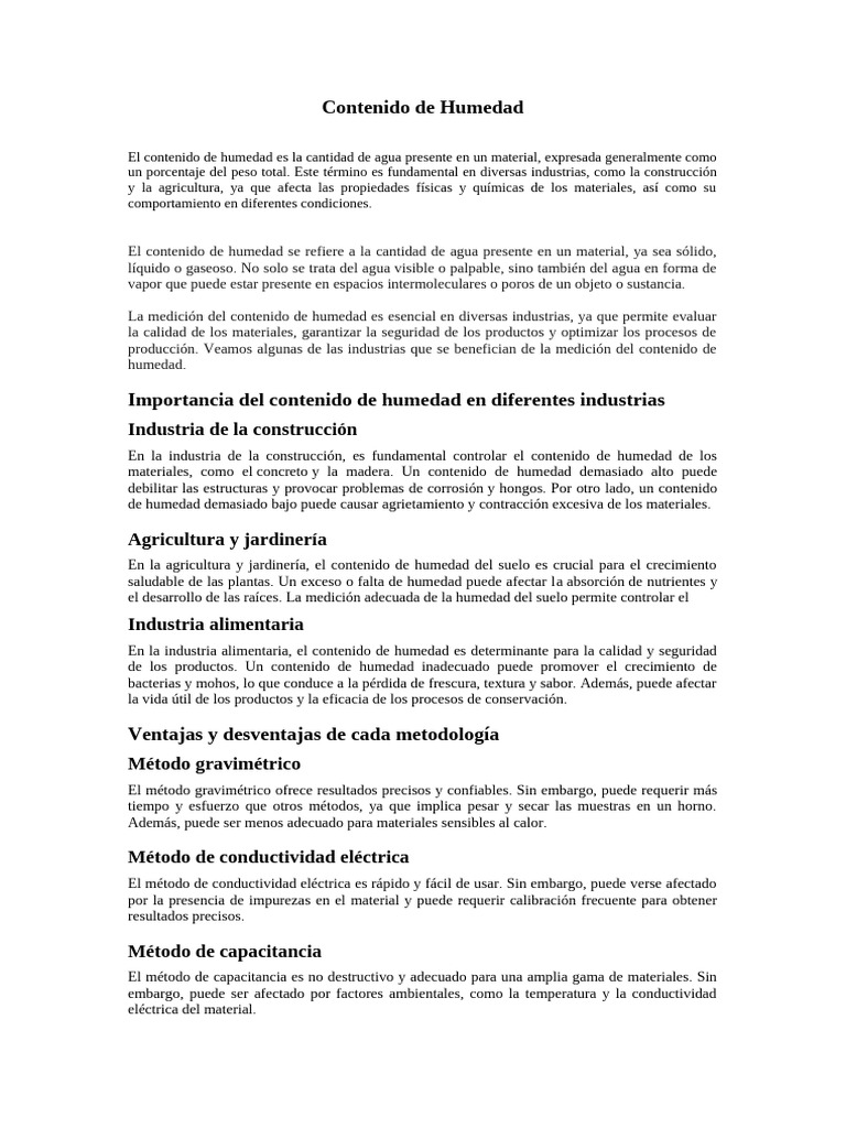 Contenido de Humedad y Gravedad Especifica | PDF | Densidad | Humedad