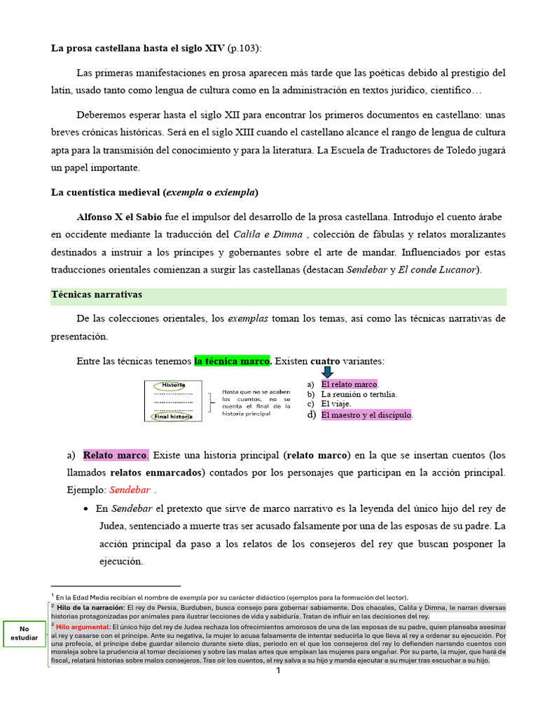 Edad Media. Cuentística Medieval. Conde Lucanor. Teatro | PDF