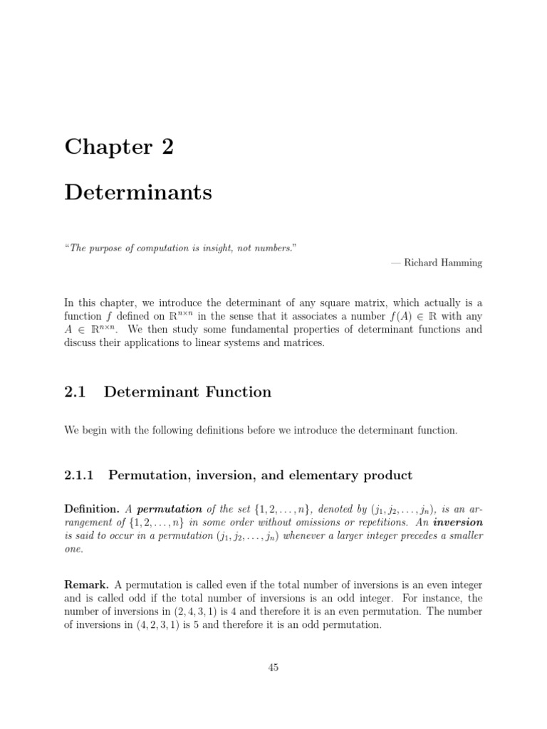 Understanding Determinants in Matrices | PDF | Determinant | Matrix ...