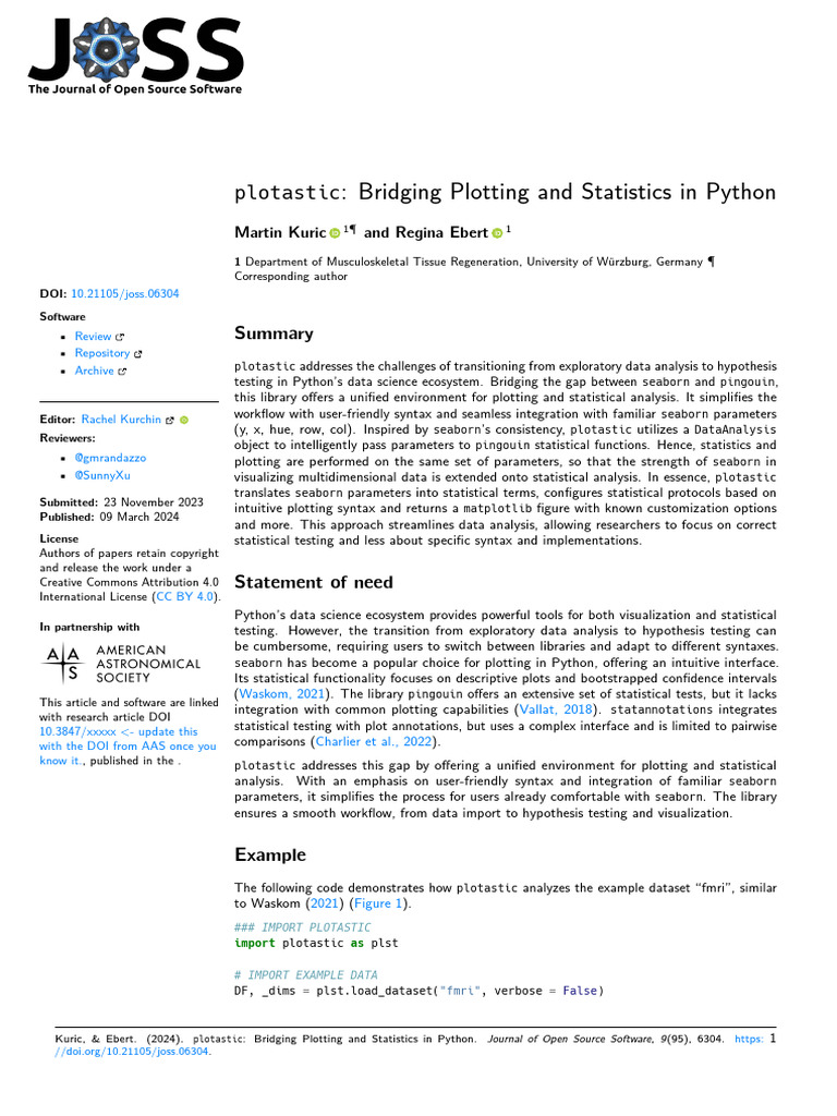 Plotastic Bridging Plotting and Statistics in Pyth | PDF | Statistics ...