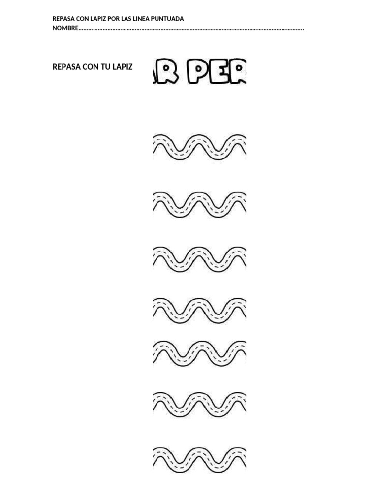 Repasa Con Lapiz Por Las Linea Puntuada | PDF