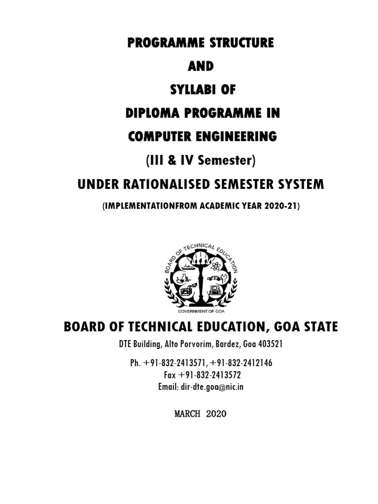 Diploma in Computer Engg Syllabus Sem III and IV | PDF | Central Processing Unit | Random Access ...