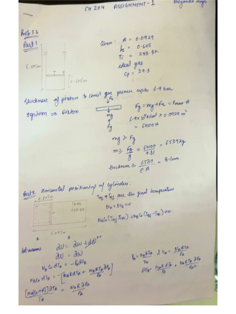 CH204 Assignment1 | PDF