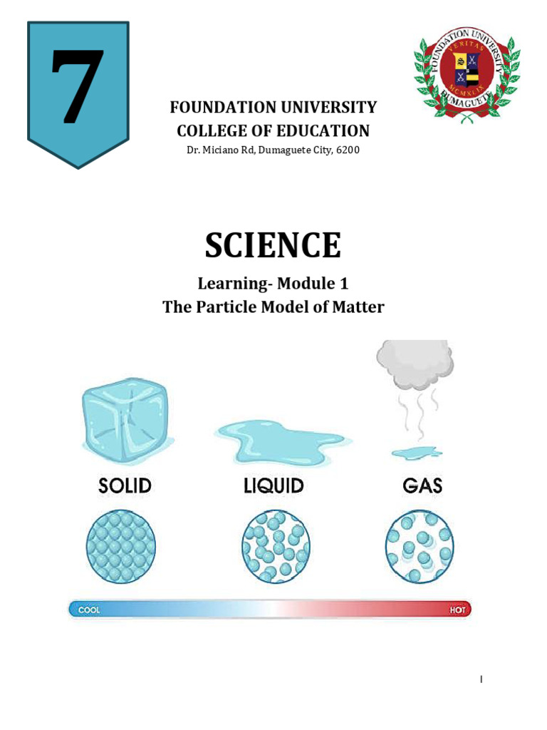 Science_G7_1st Quarter_The Particle Model of Matter | PDF | Gases | Liquids