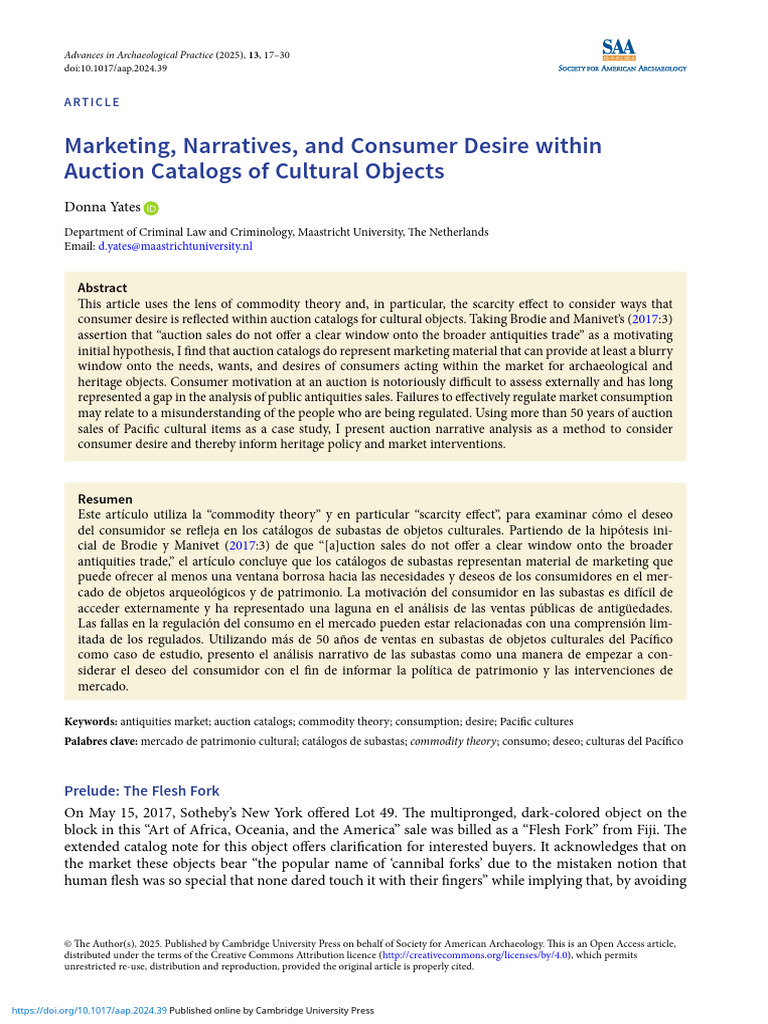 Consumer Desire in Auction Catalogs | PDF | Auction | Narrative
