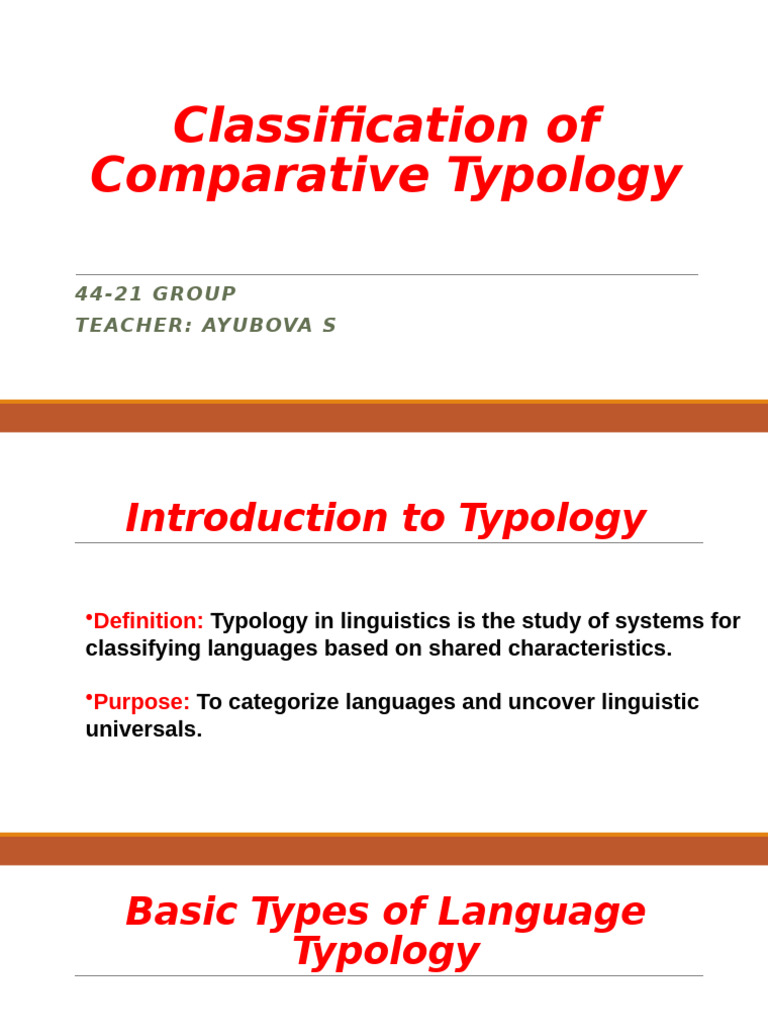 Classification of Comparative Typology | PDF | Linguistic Typology ...