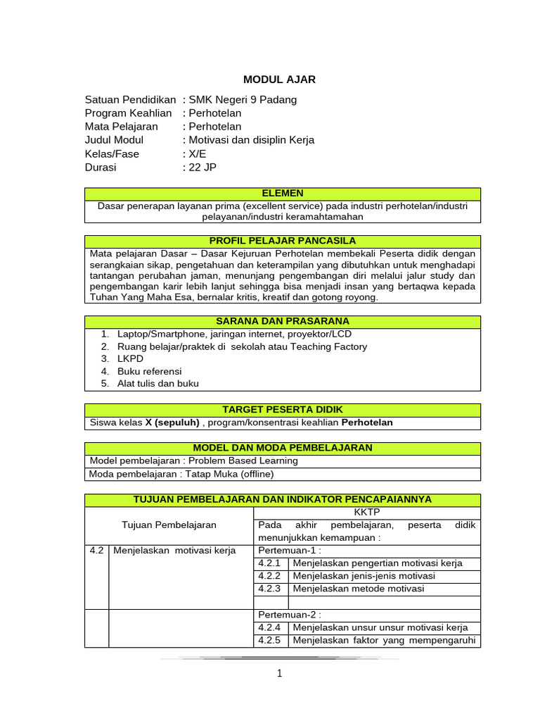 Modul 8 DDP Motivasi Kerja | PDF