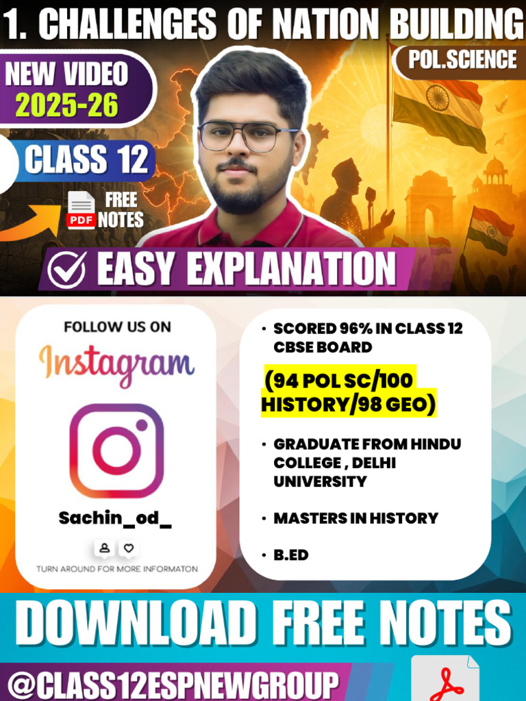 Challenges of Nation Building | PDF | Partition Of India | Politics Of ...