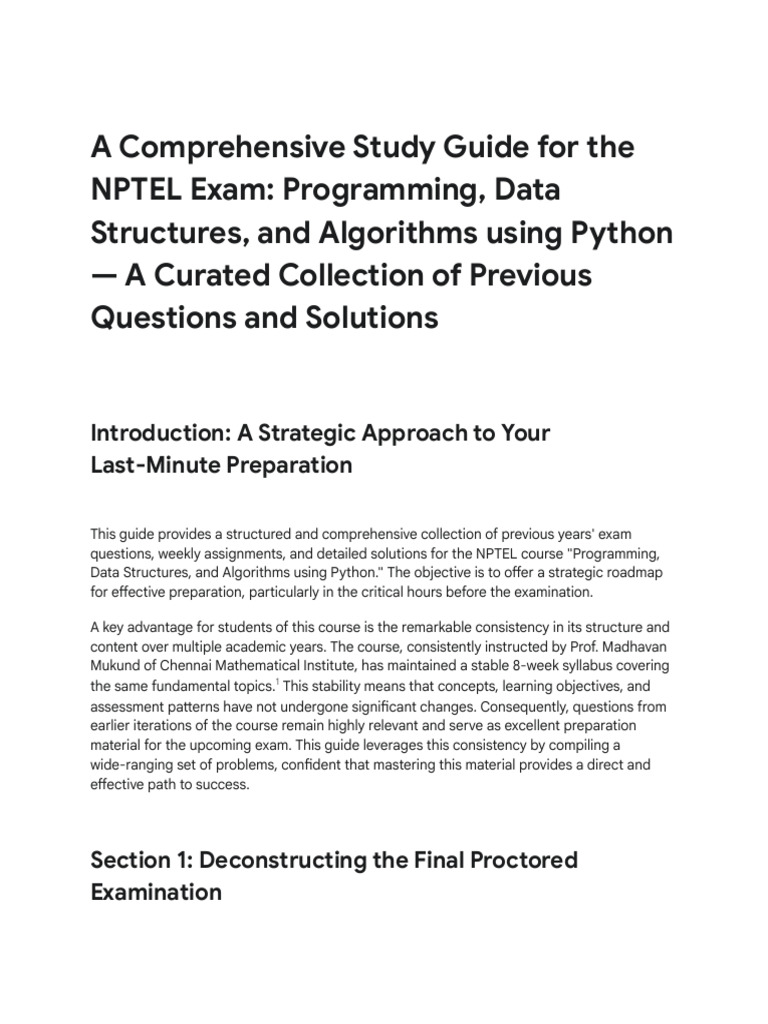 NPTEL Python DSA Exam Prep | PDF | Theoretical Computer Science | Algorithms