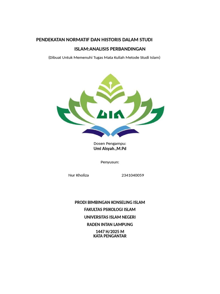 Pendekatan Normatif vs Historis Studi Islam | PDF