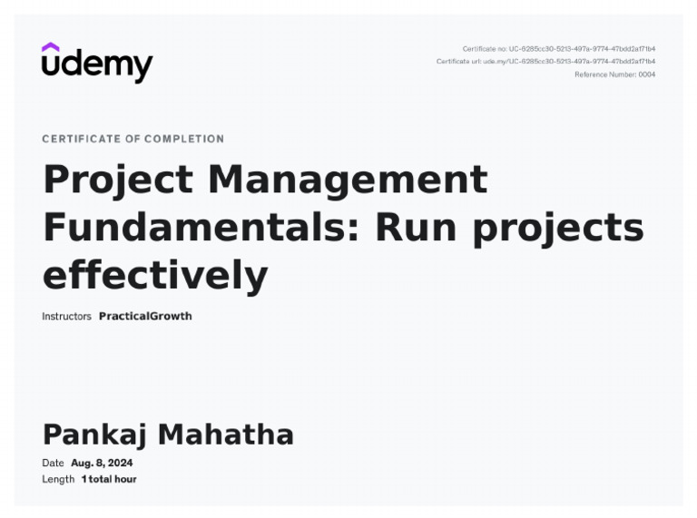 Udemy - Project Management Fundamentals Run Projects Effectively | PDF