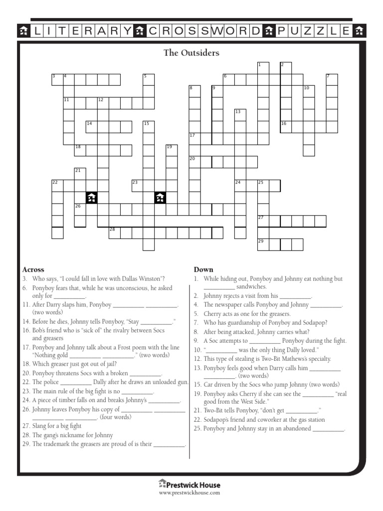 The Outsiders Crossword | PDF