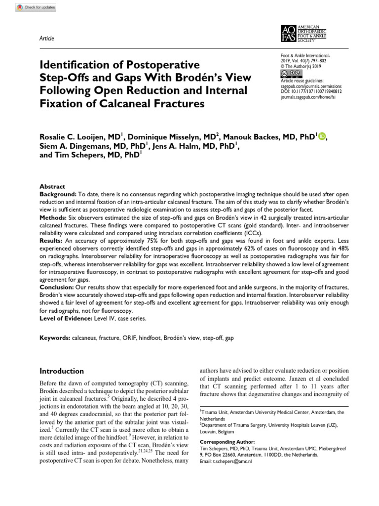 Looijen Et Al 2019 Identification of Postoperative Step Offs and Gaps ...