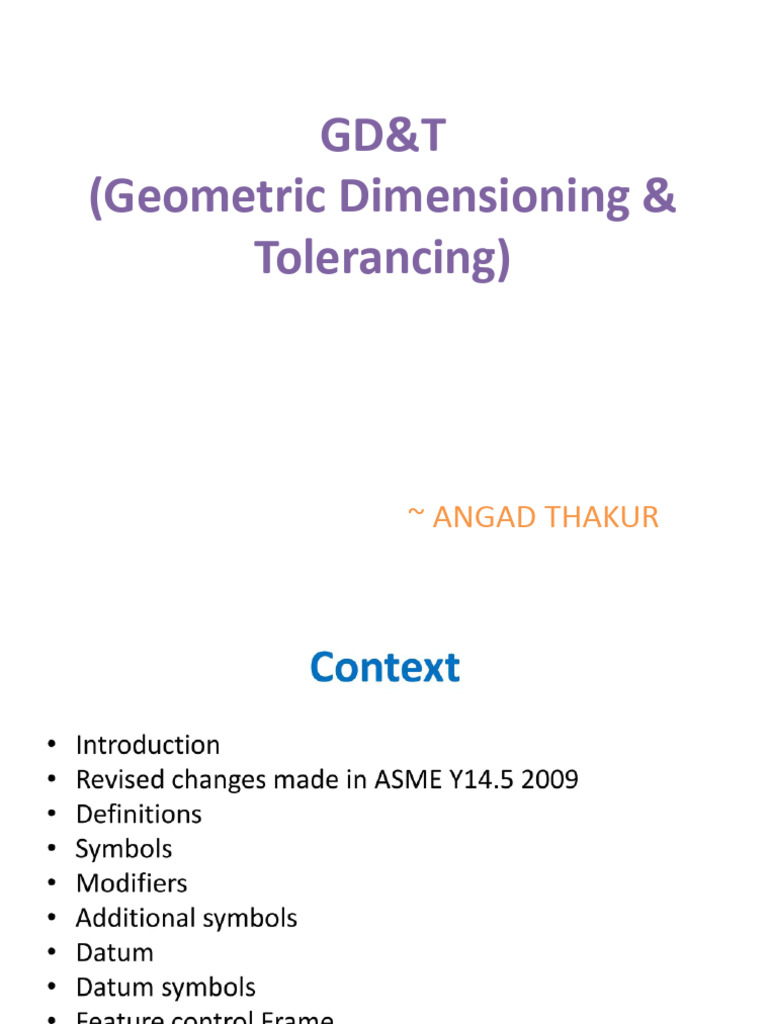 GD&T (Geometric Dimensioning & Tolerancing) : Angad Thakur | PDF