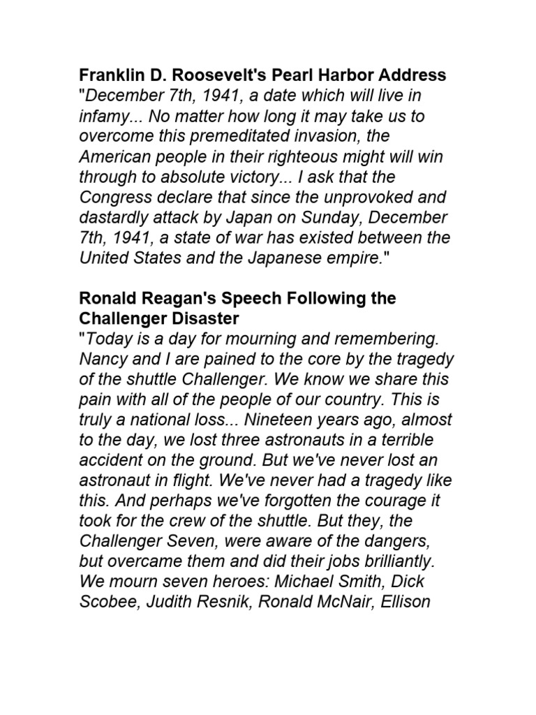 Famous Short Speeches by Notable People | PDF