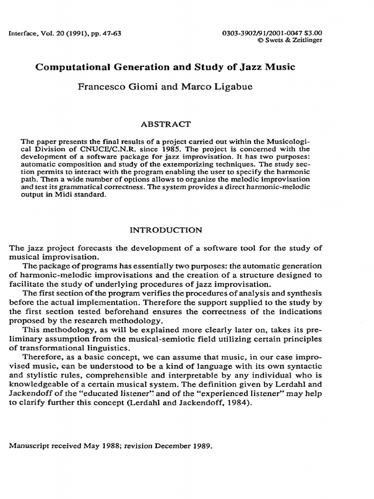 Giomi 1991 | PDF | Mode (Music) | Chord (Music)