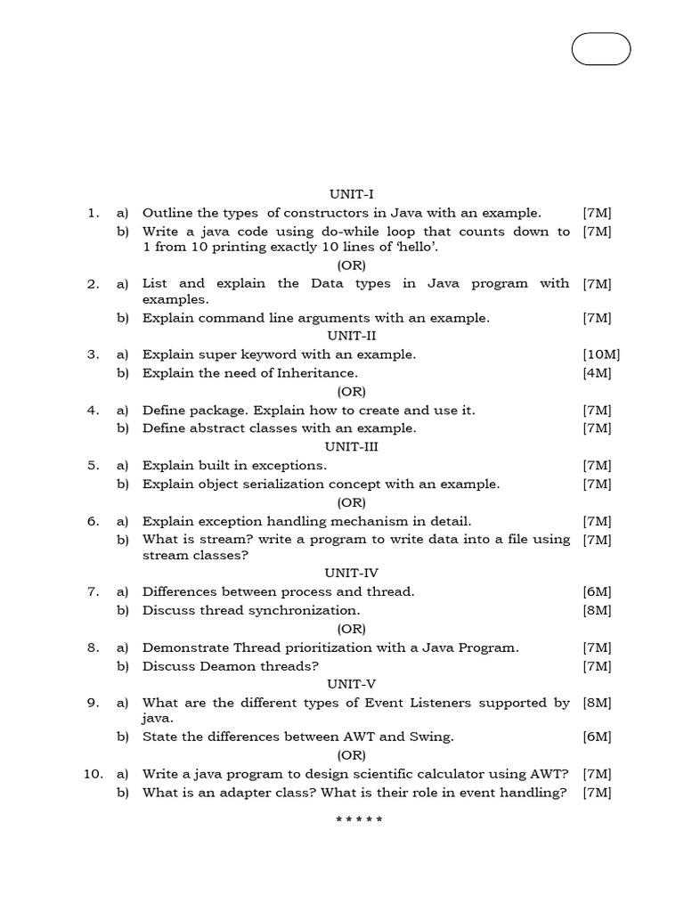 Ece & Eee - 20cs5o02 - Oops Through Java - Set 1 | PDF | Object Oriented Programming | Computer ...