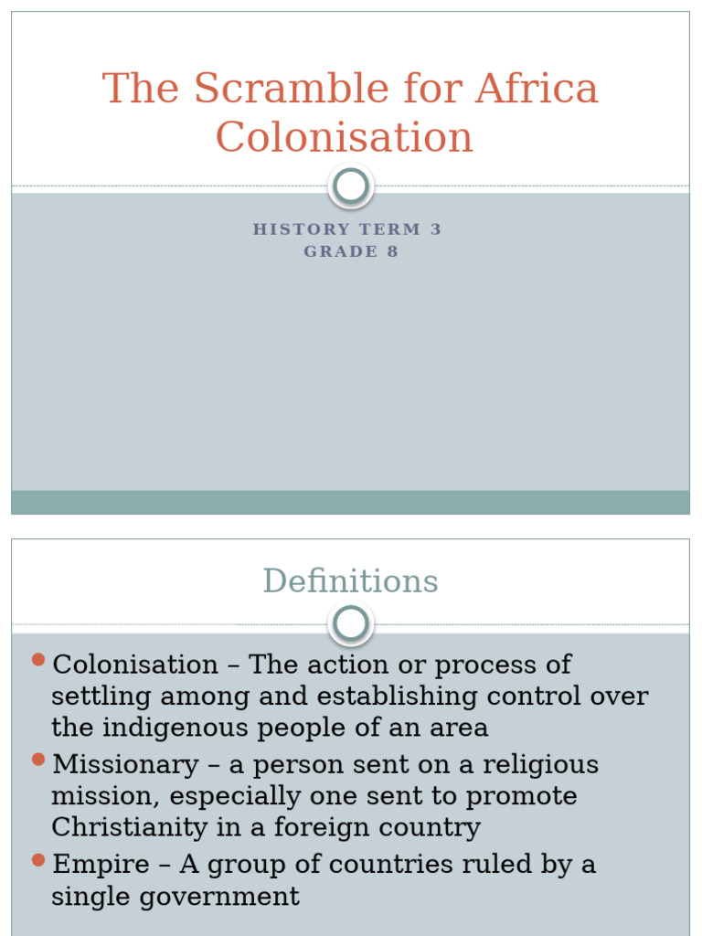 GR 8 SS the Scramble for Africa | PDF | Atlantic Slave Trade | Africa