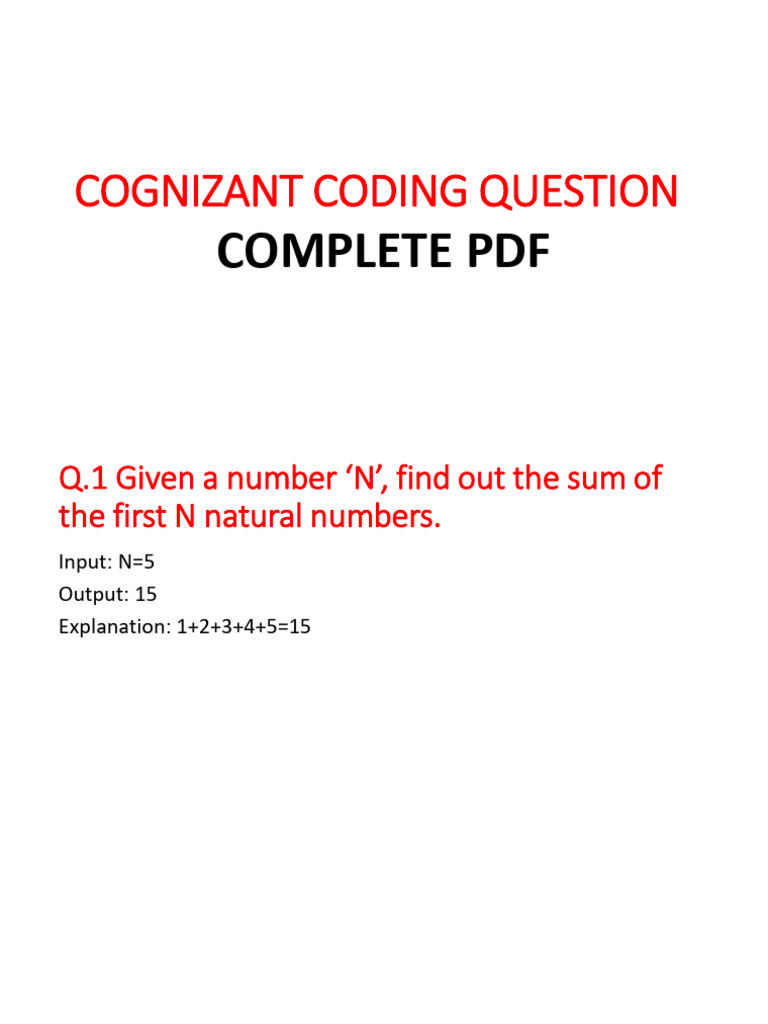 Cognizant Coding Question | PDF | Boolean Data Type | Namespace