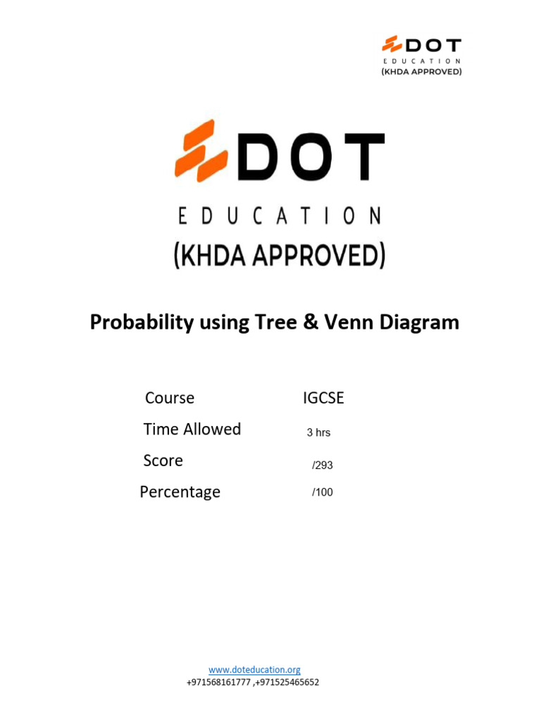 Probability Using Tree and Venn Diagram | PDF | Chess | Chess Theory