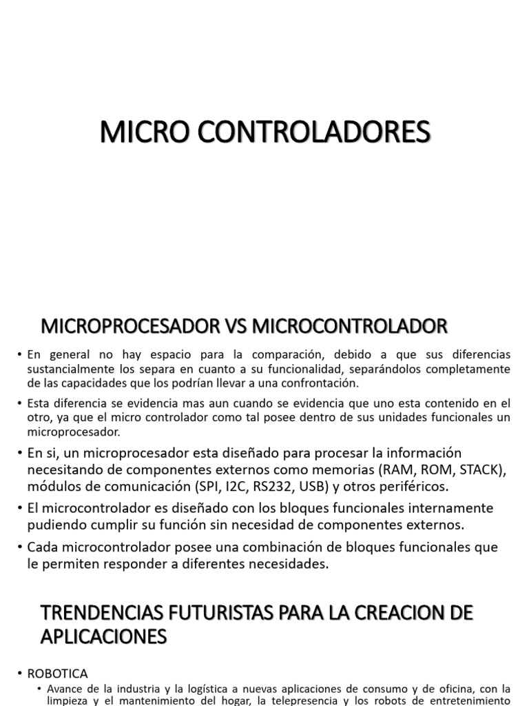 Comparativa Microcontroladores y Microprocesadores | PDF ...