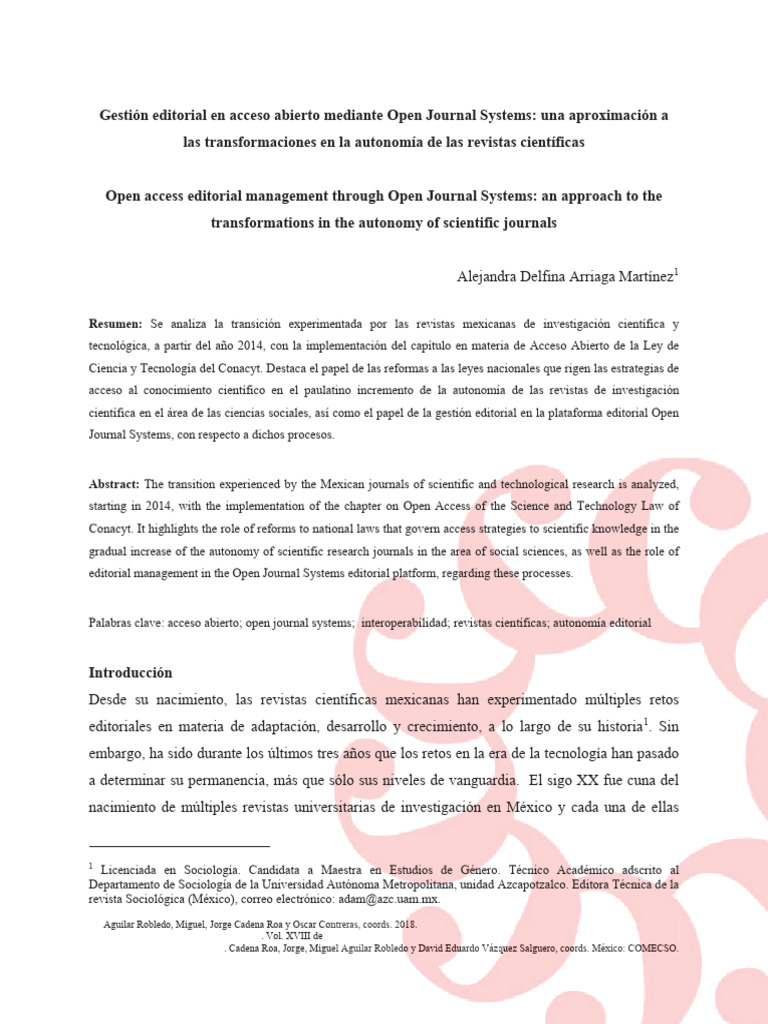 Autonomía de Revistas Científicas en México | PDF | Acceso abierto ...
