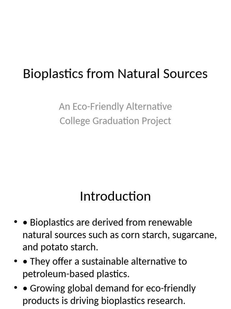 Bioplastics Project | PDF