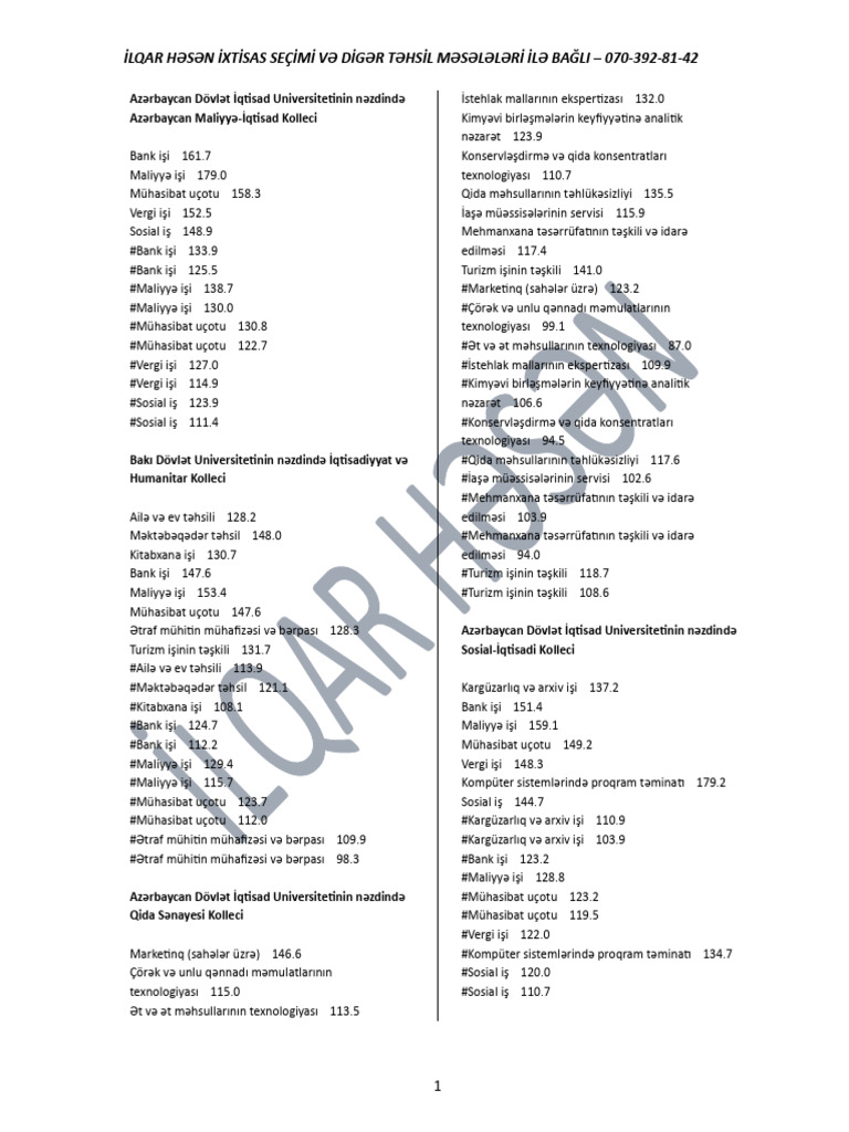 11 illik kollec keçid balları 2024-2025 | PDF