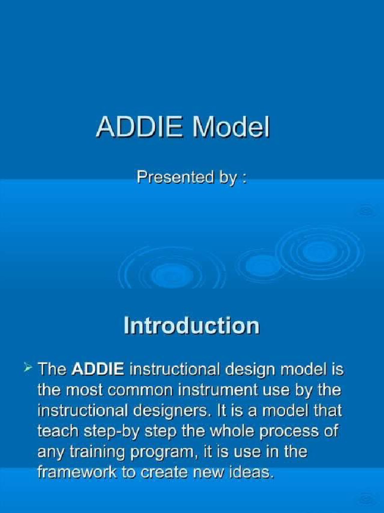 ADDIE Model | PDF