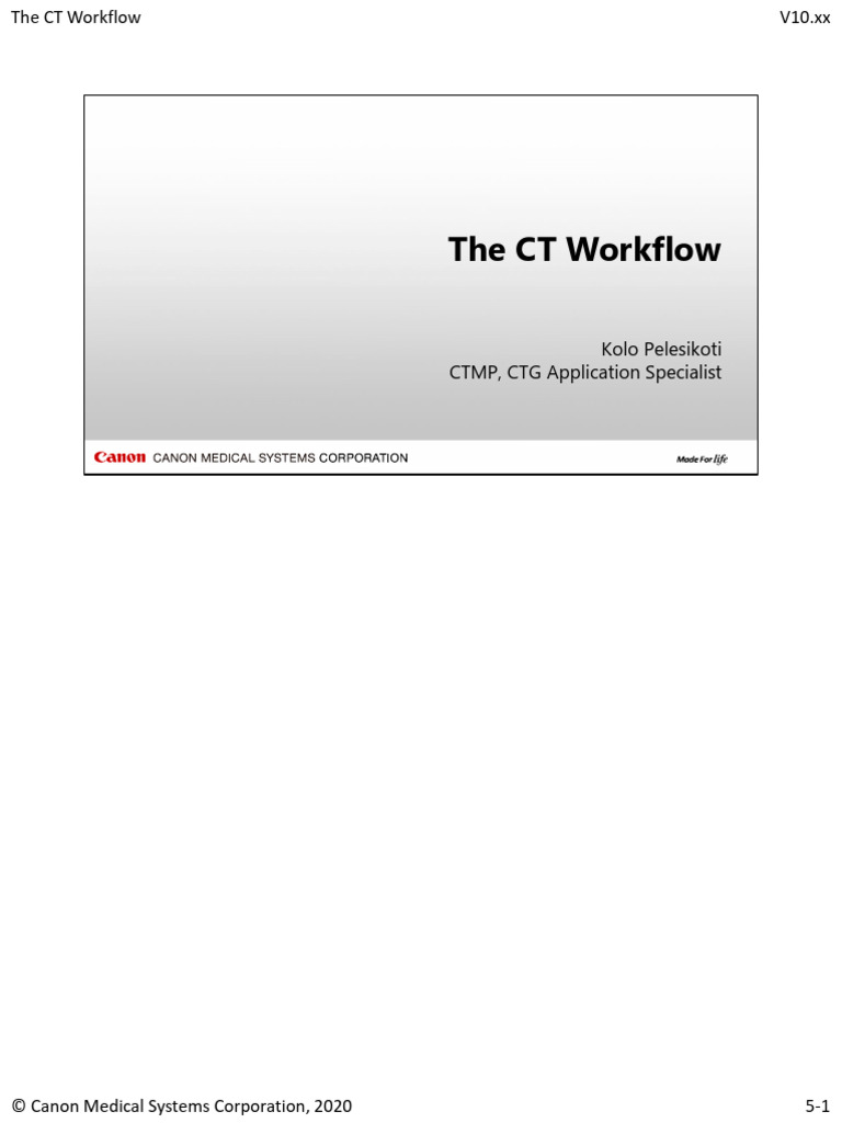 CTAD-0110 05 The CT Workflow 2019.11 | PDF | Ct Scan | Computing