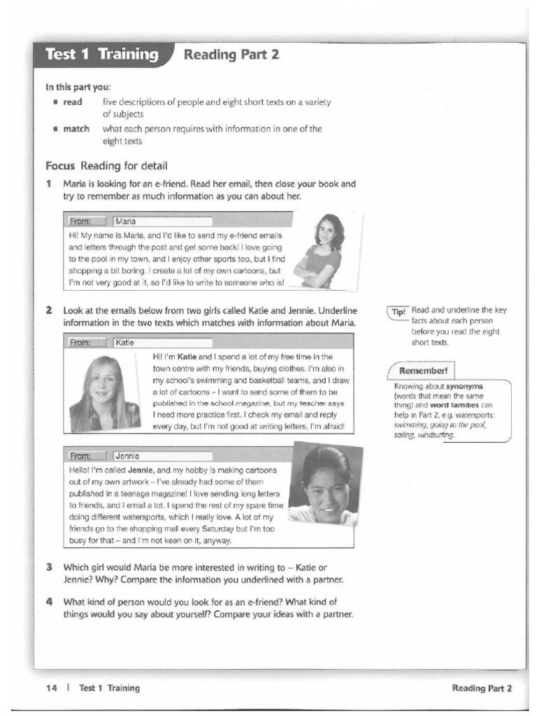 Reading Part 2 Practice | PDF