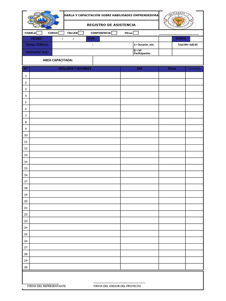 Formato de Asistencia de Charlas | PDF
