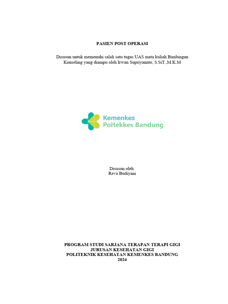 Perawatan Pasien Post Operasi | PDF
