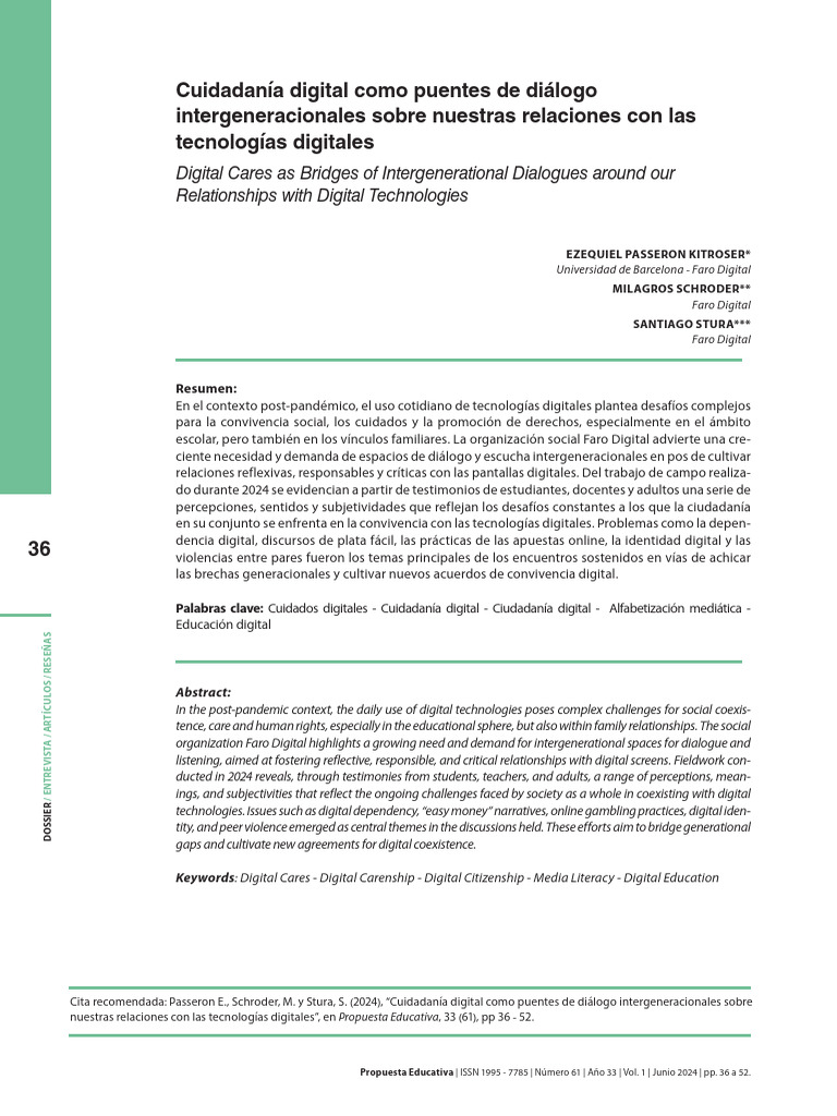 Ciudadania Digital - Como Puente de Dialogo Intergeneracional | PDF | Pensamiento | Conocimiento