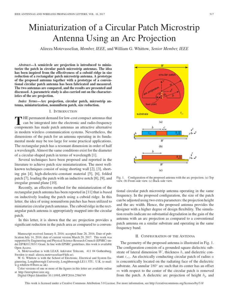 Miniaturized Circular Patch Antenna Design | PDF | Antenna (Radio) | Waves