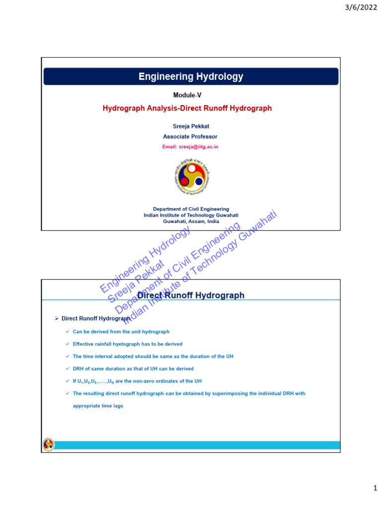 Lecture 55 Direct Runoff Hydrograph | PDF | Physical Geography ...