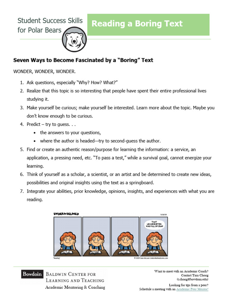 Reading A Boring Text | PDF