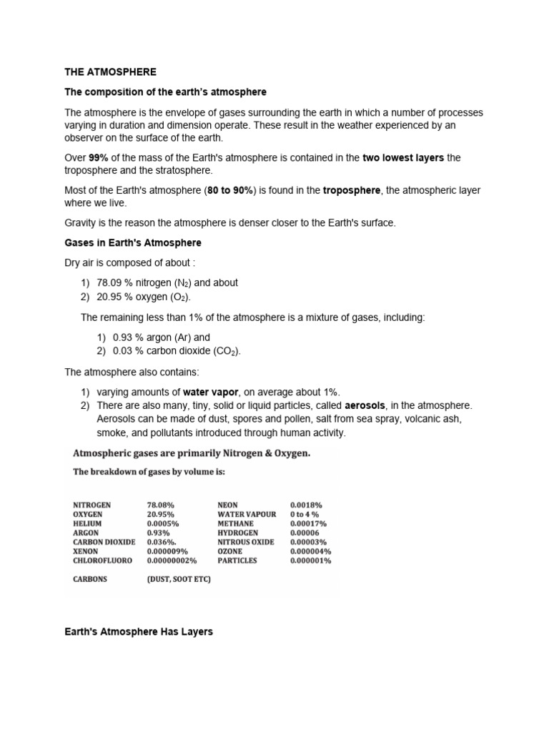 Earth's Atmospheric Layers Explained | PDF | Atmosphere Of Earth ...