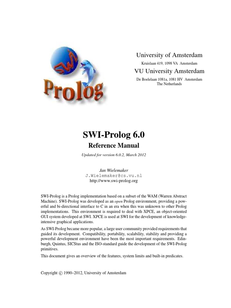 SWI Prolog 6.0.2 | PDF | 64 Bit Computing | C (Programming Language)