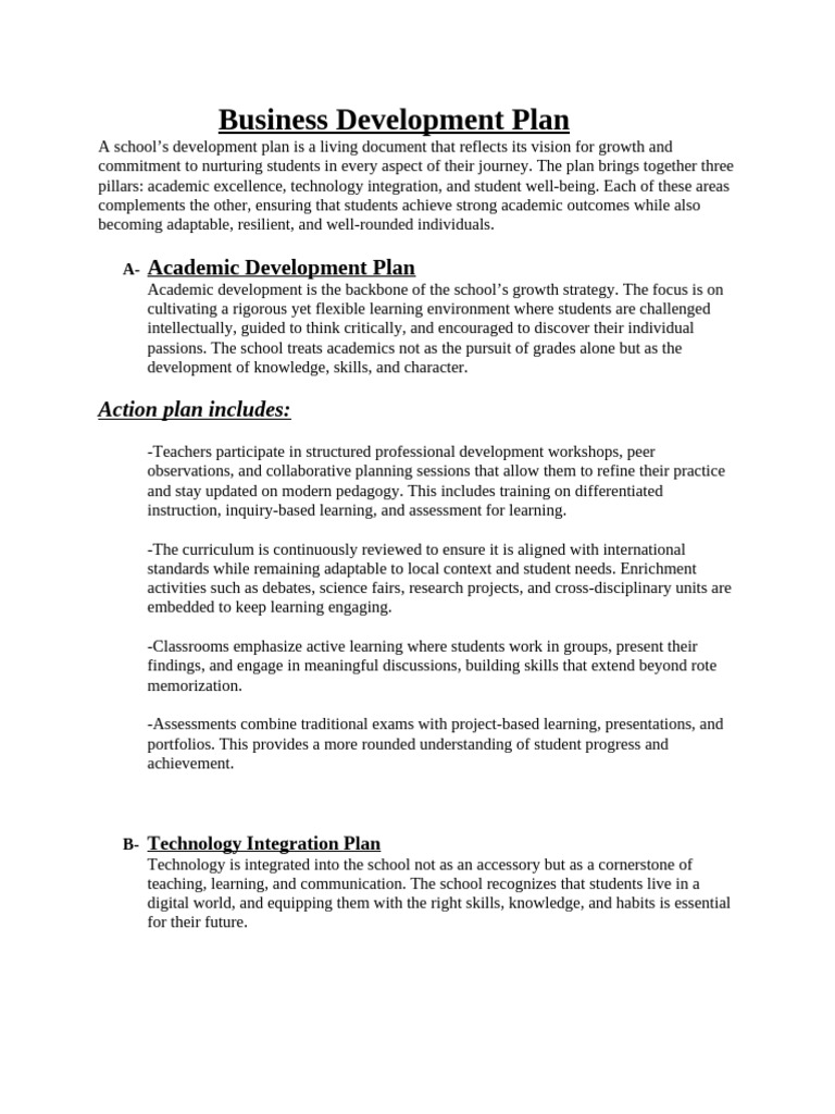 Business Development Plan | PDF | Mentorship | Learning