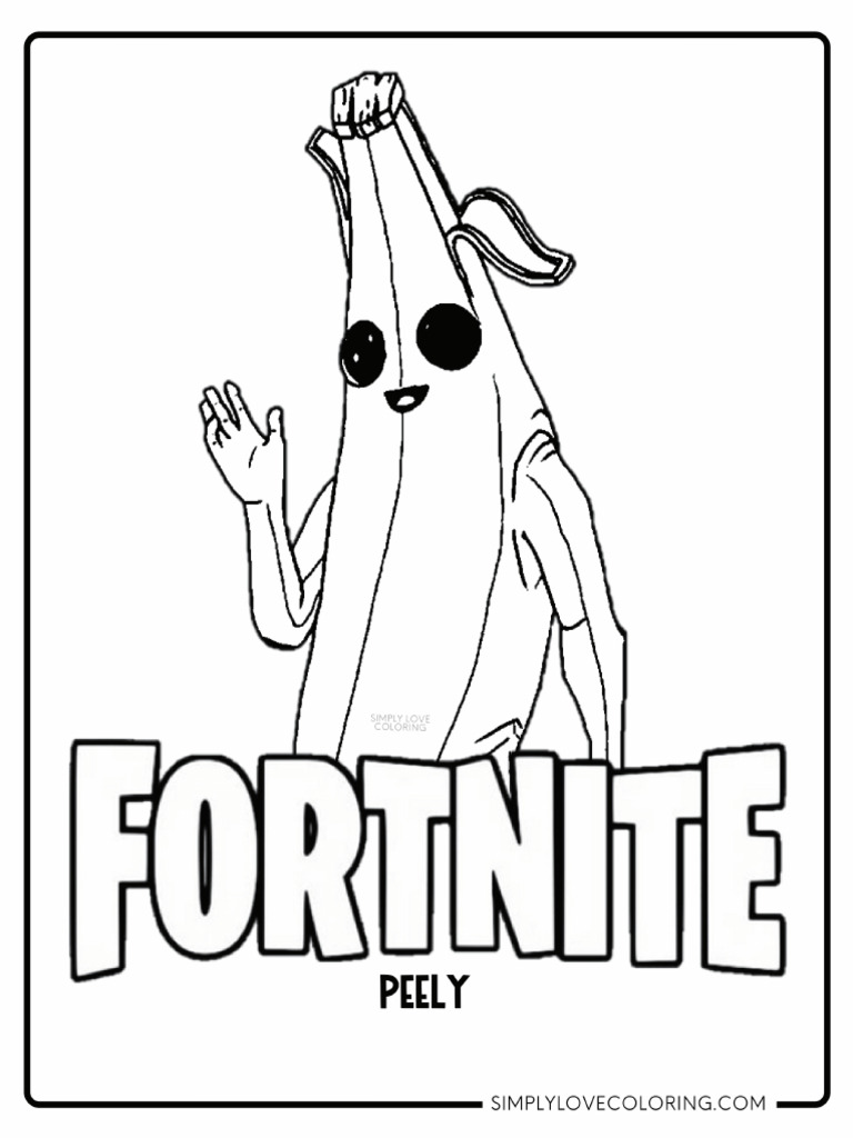 Peely Fortnite Coloring Pages | PDF