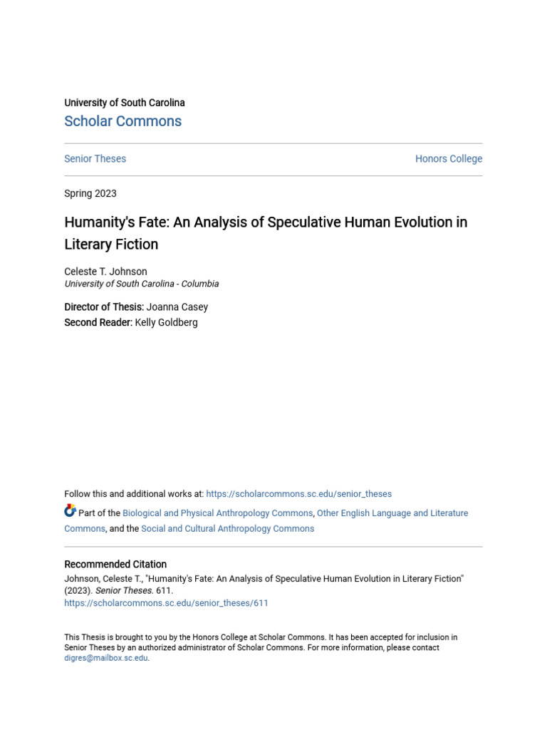 Humanitys Fate - An Analysis of Speculative Human Evolution in Li | PDF ...