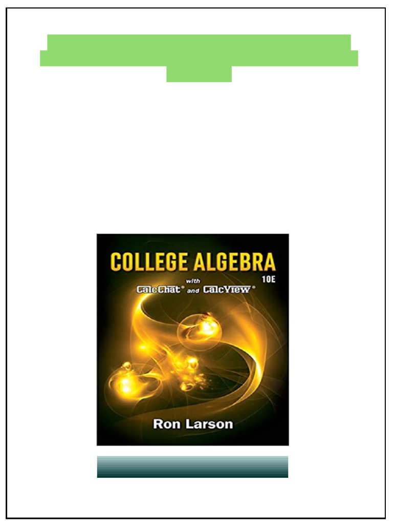 Solution Manual For College Algebra 10th Edition Larson ISBN 1337282294 ...