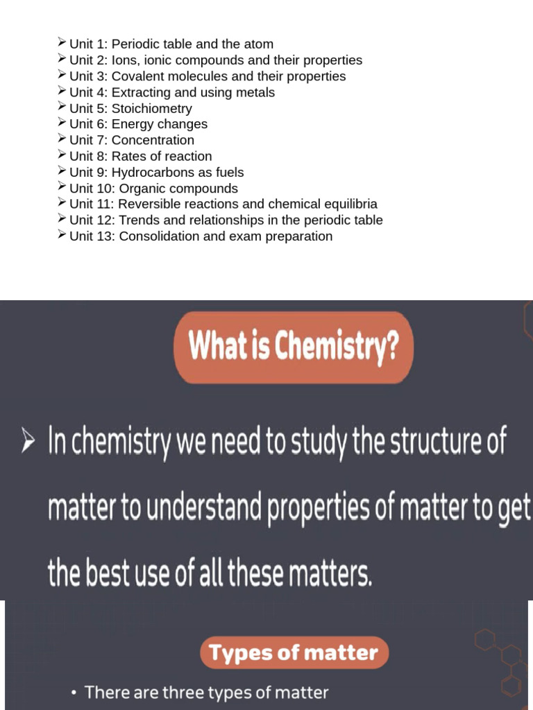 Chemistry Units: Atoms to Reactions | PDF