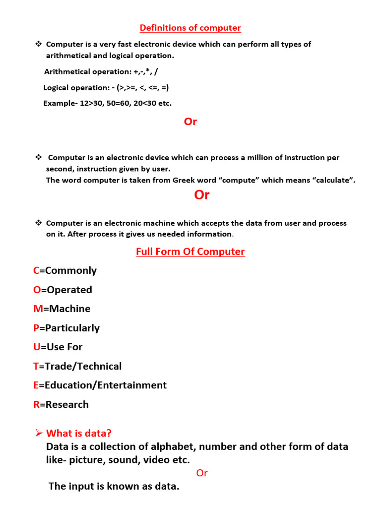 Fundamental of Computer | PDF | Mathematical Logic | Computer Science