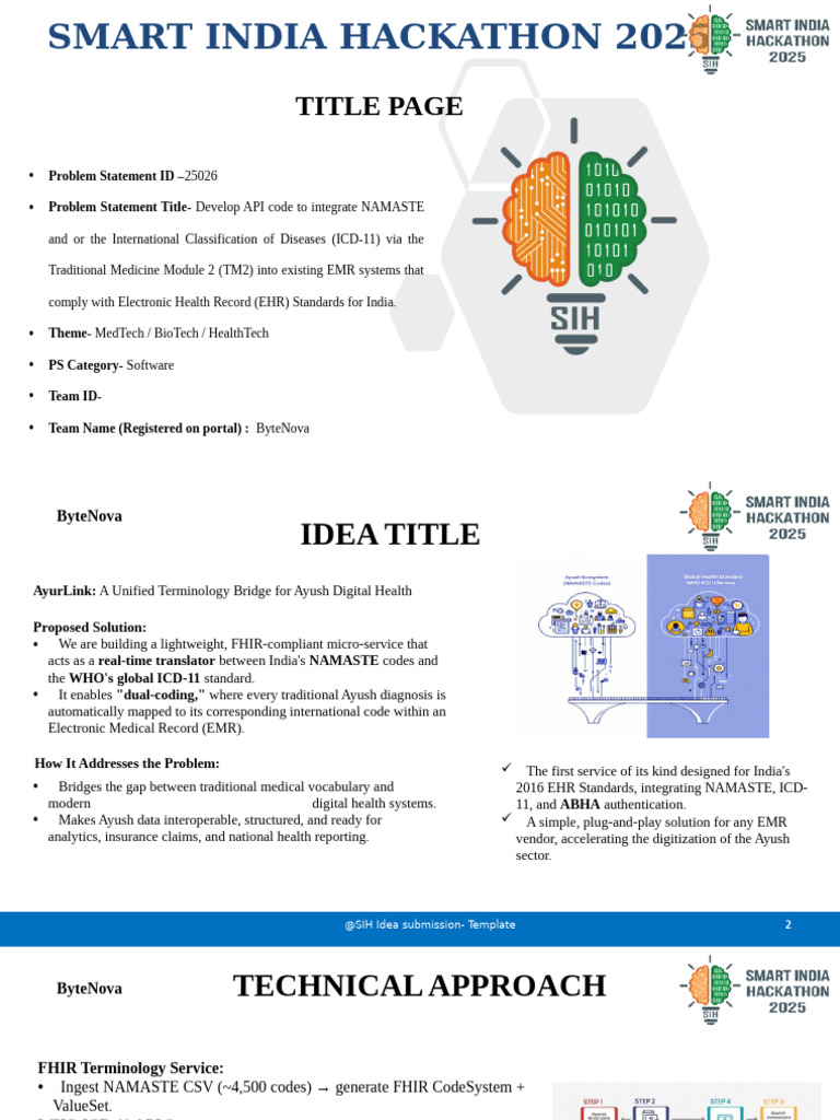 SIH 2025 Idea Presentation Format | PDF | Electronic Health Record | Computing